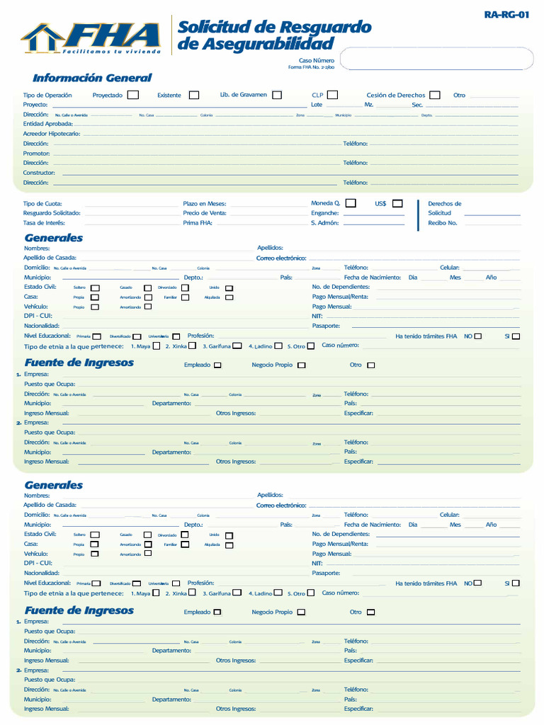 21 - 07 - FHA Solicitud de Resguardo Formulario Verde 2 2021 F 2 | PDF ...