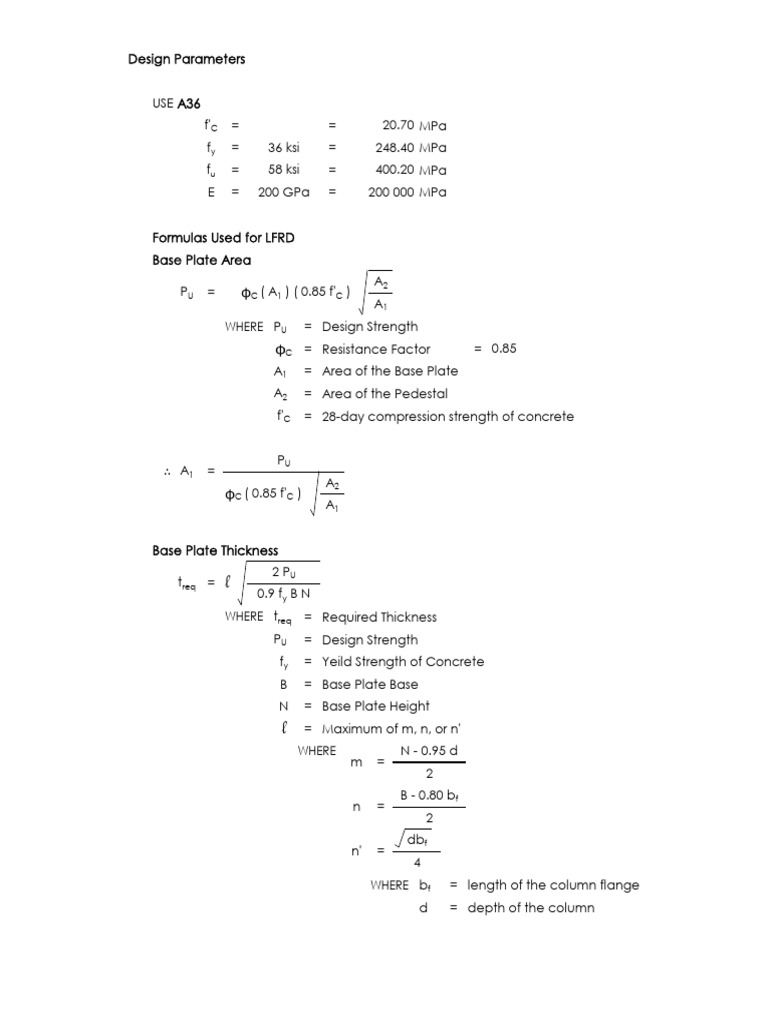 Base Plate | PDF | Building Engineering | Materials