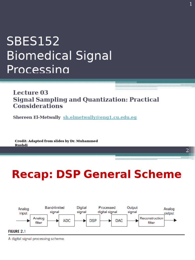 DSP L03 Signal Sampling and Quantization II | PDF | Sampling (Signal Processing) | Applied ...