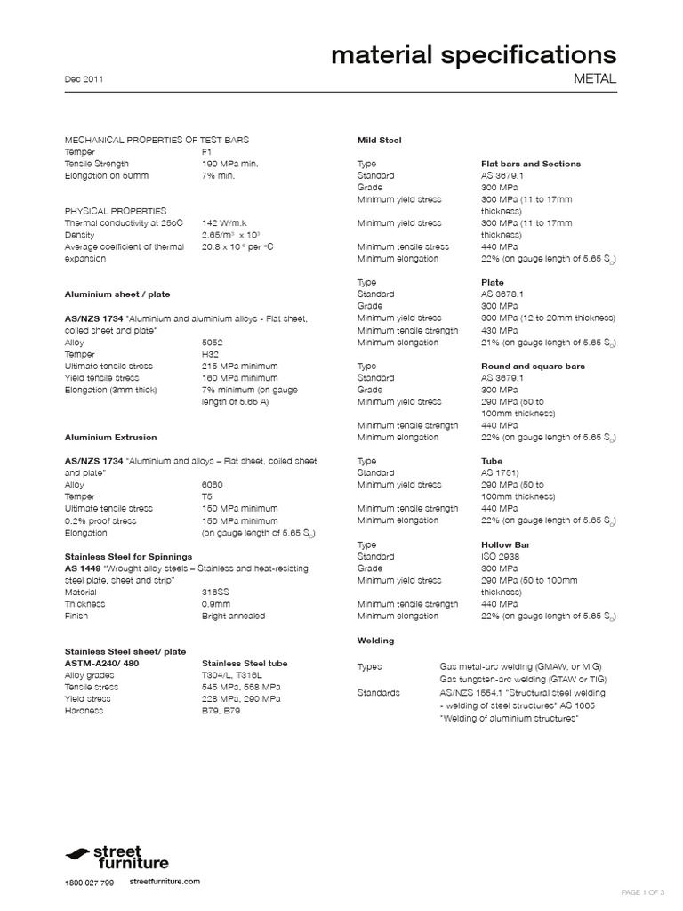 SF Material Specifications | PDF | Sheet Metal | Steel