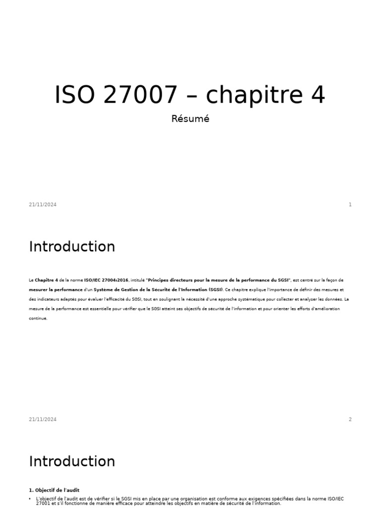 Audit efficace selon ISO 27007 | PDF | Audit | Sécurité des systèmes d ...
