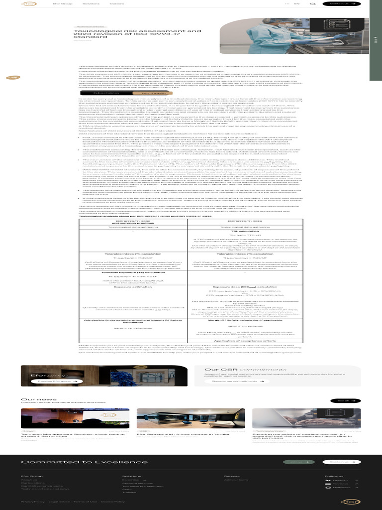 Toxicological Risk Assessment and 2023 Revision of ISO 10993-17 ...