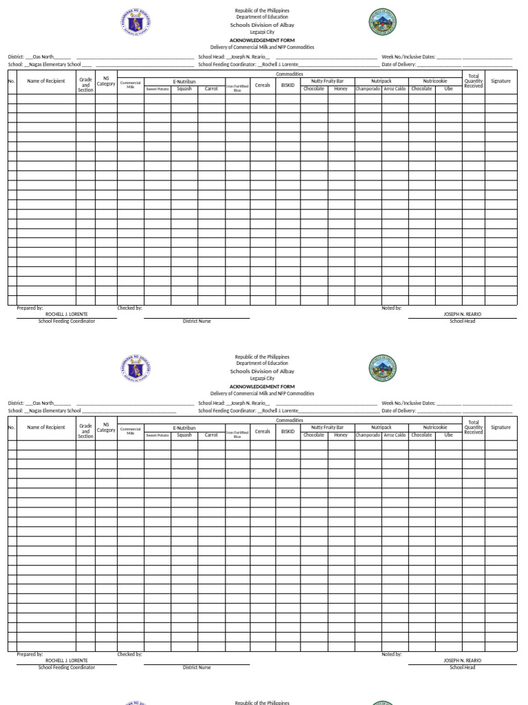 NEW Editable 2023 SBFP Implementation Acknowledgement Form | PDF ...