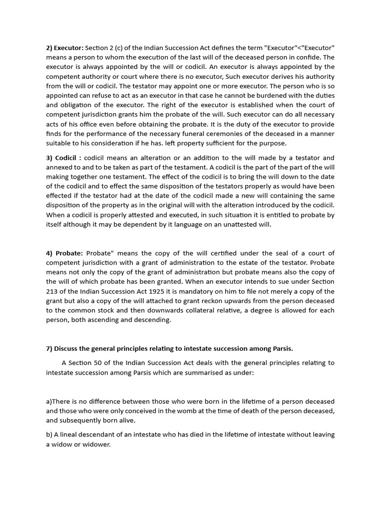 Instate Succession Among Parsi and Revial of Unprivileged Will | PDF | Law