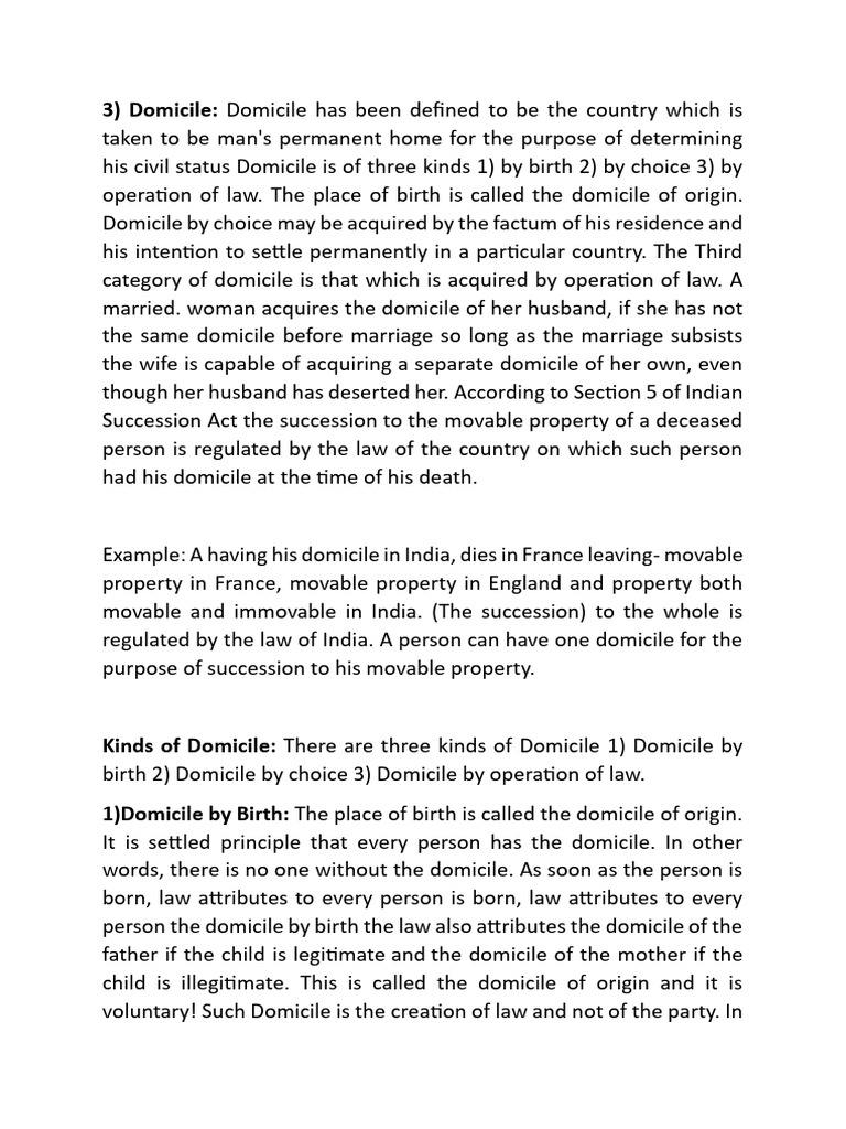 Domicile | PDF | Domicile (Law) | Justice