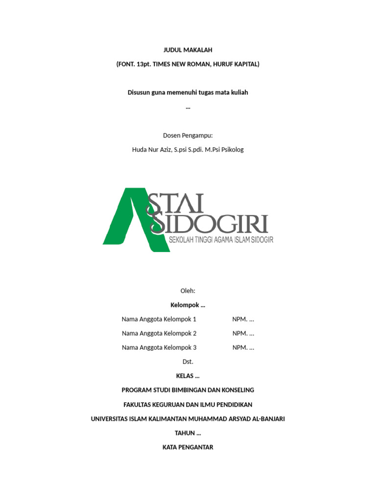 Template Makalah | PDF