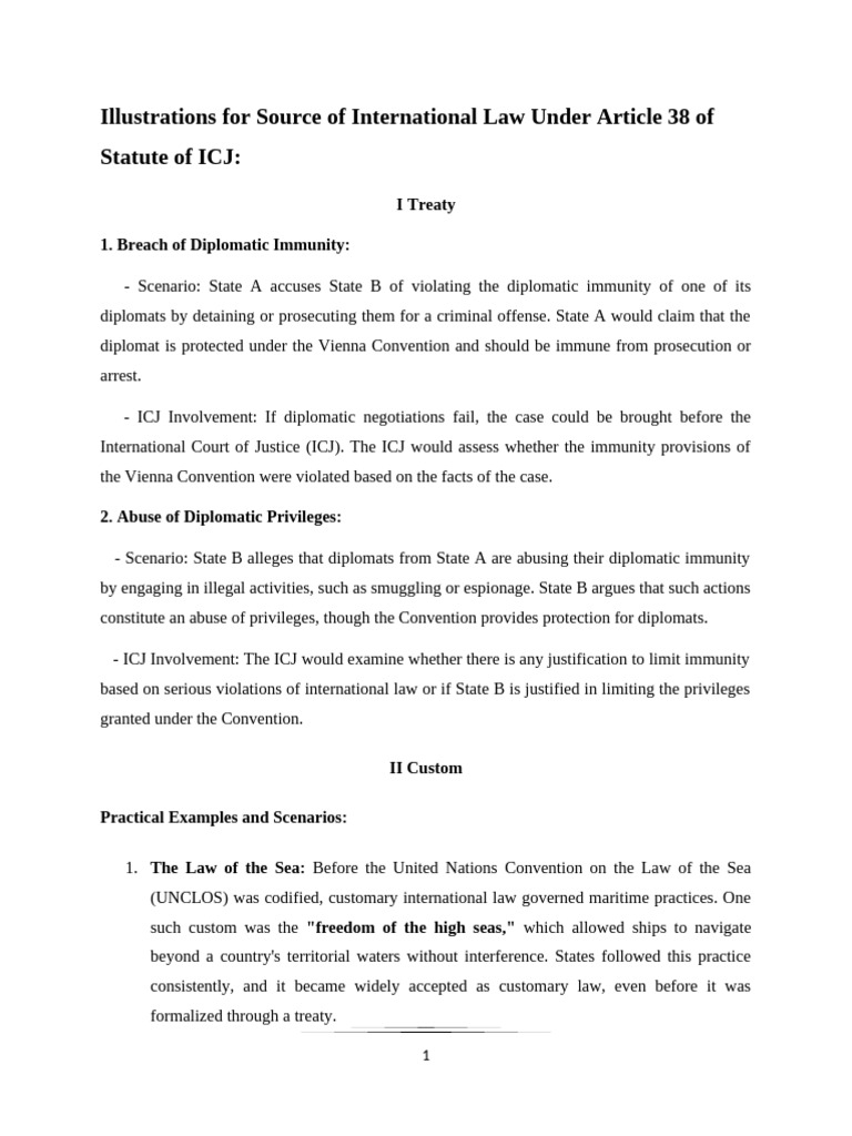 Sources Under Article 38 ofICJ Statute | PDF | International Law ...