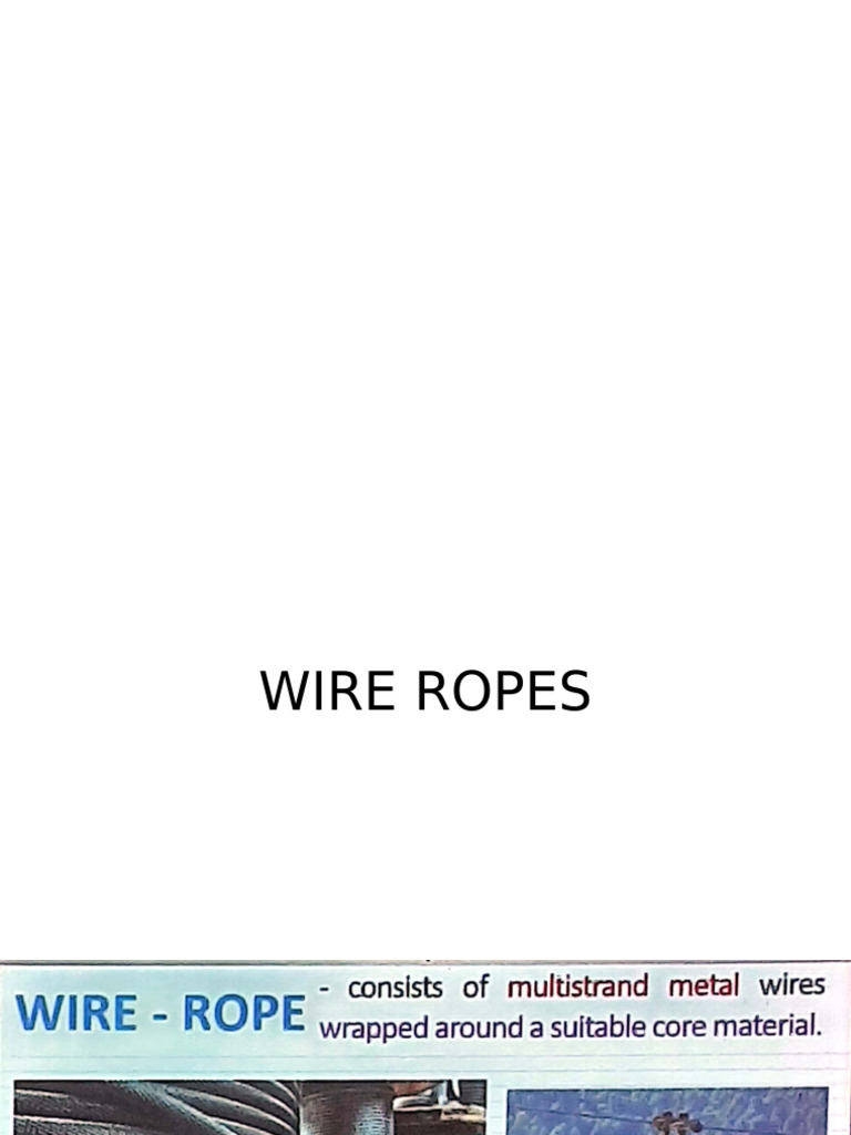 WIRE ROPES LESSON Students | PDF