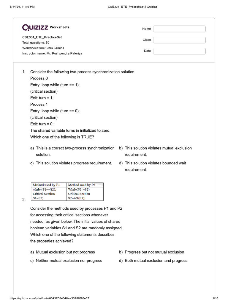 CSE334 - ETE - PracticeSet - Quizizz | PDF | Mathematical Logic ... CSE334 - ETE - PracticeSet - Quizizz | PDF | Mathematical Logic ...