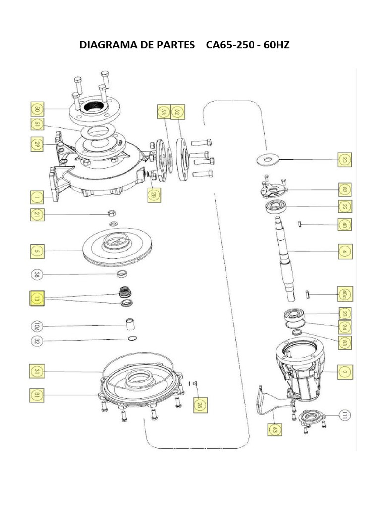 Diagrama Despiece Ca65-250 - 60hz | PDF