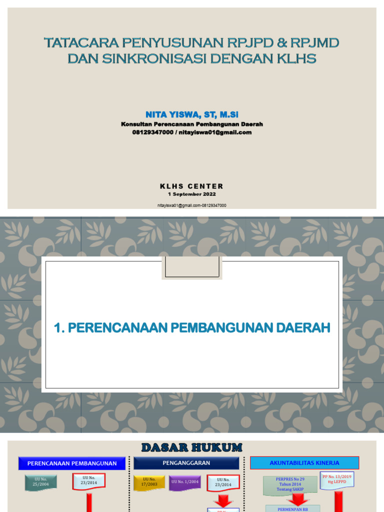 Tatacara Penyusunan RPJPD & RPJMD-Nita | PDF