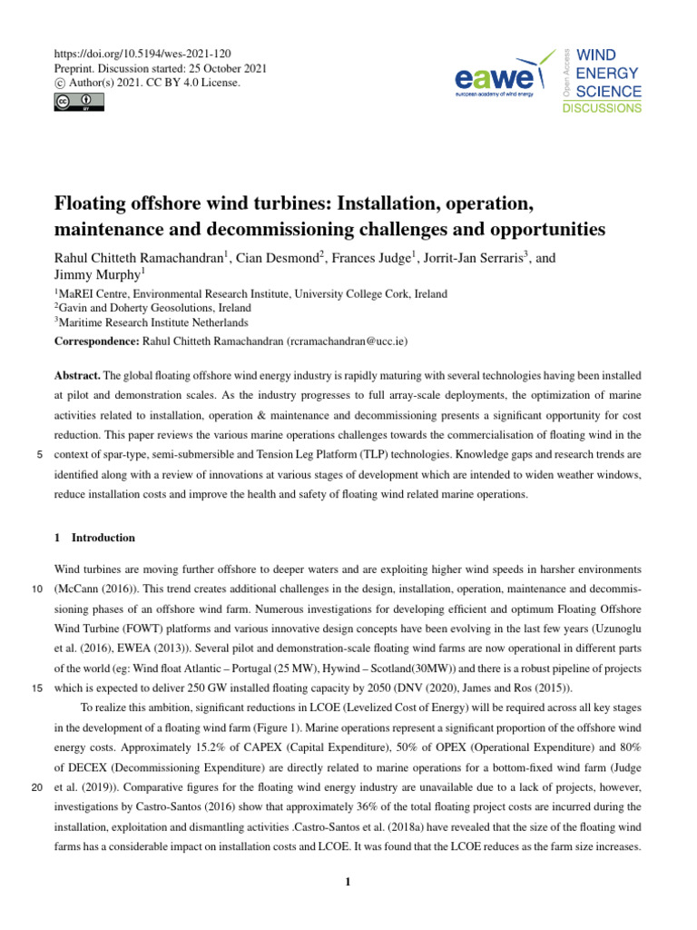 Challenges in Floating Wind Turbine Ops | PDF | Offshore Wind Power ...
