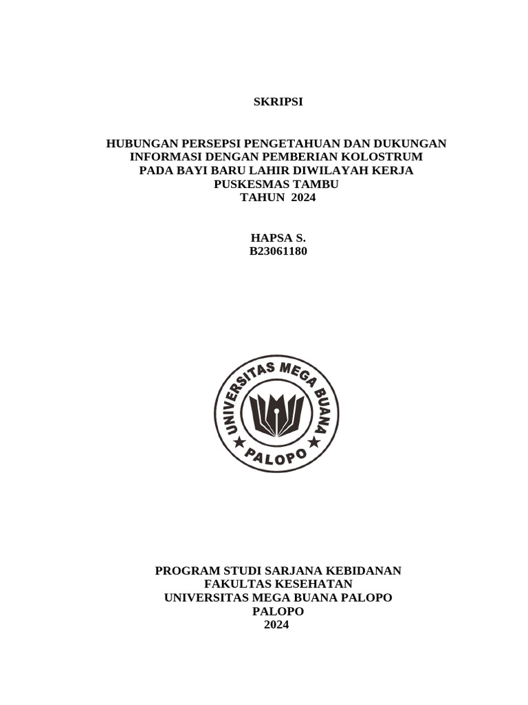 Hubungan Pengetahuan dan Kolostrum Bayi | PDF
