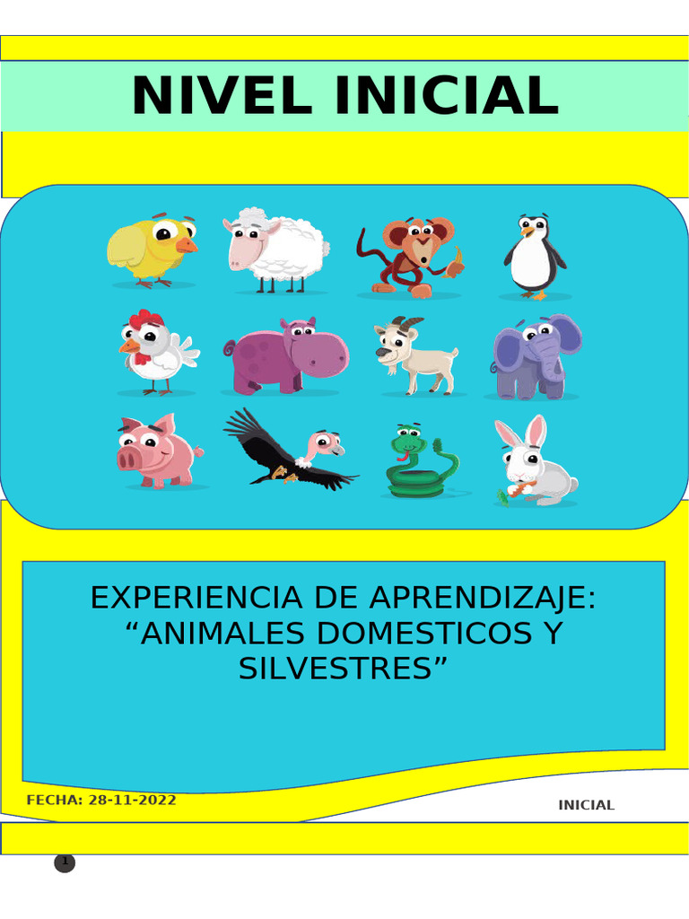 Animales Domesticos y Silvestres | PDF | Aprendizaje | Evaluación