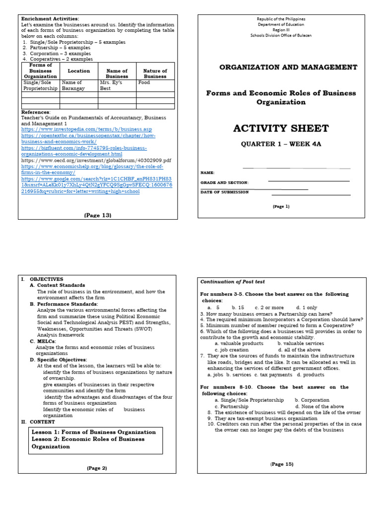 Forms of Business Organizations Guide | PDF | Corporations | Business
