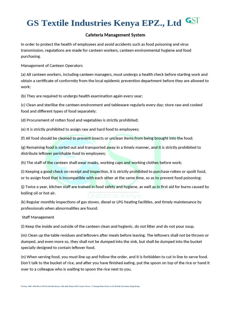 048Cafeteria Management System | PDF | Cafeteria