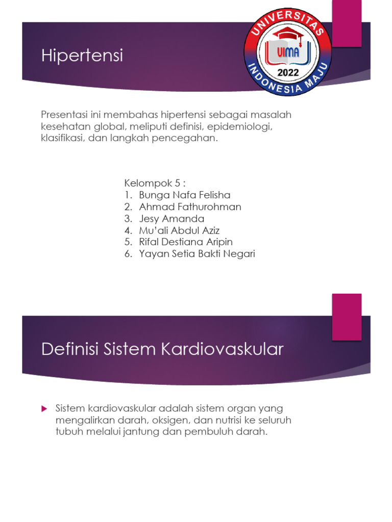 Hipertensi Presentation | PDF | Pengembangan Diri | Kesehatan Holistik