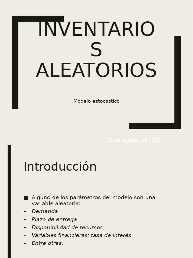 Tema 5 - Inventarios Aleatorios 2024 - 2 | PDF | Aleatoriedad