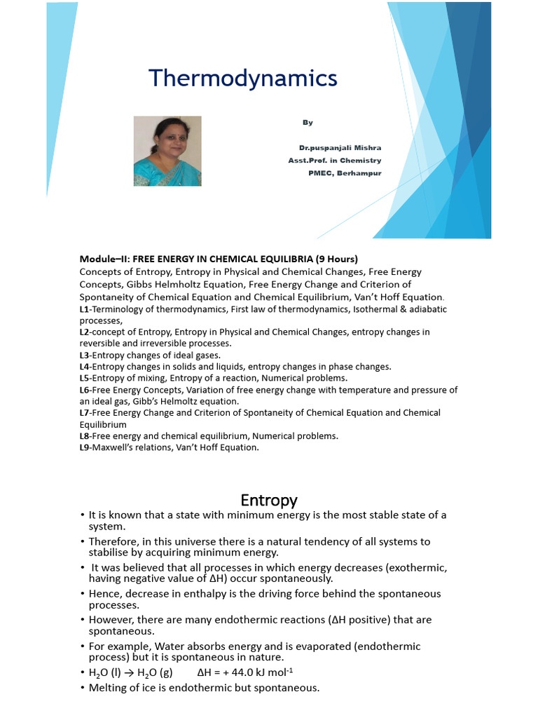 Thermodynamics L2 | PDF | Entropy | Gibbs Free Energy