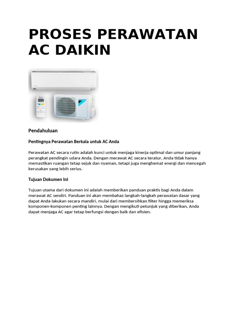 Proses Perawatan Ac Daikin | PDF | Griya & Taman