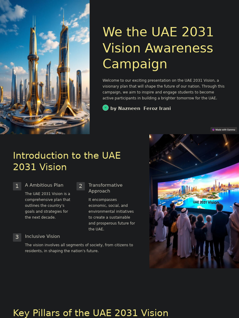 We The UAE 2031 Vision Awareness Campaign | PDF | Sustainability ...