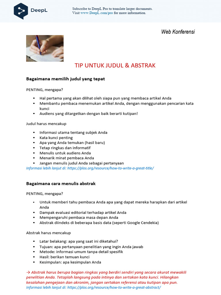How To Write Title and Abstract Id | PDF
