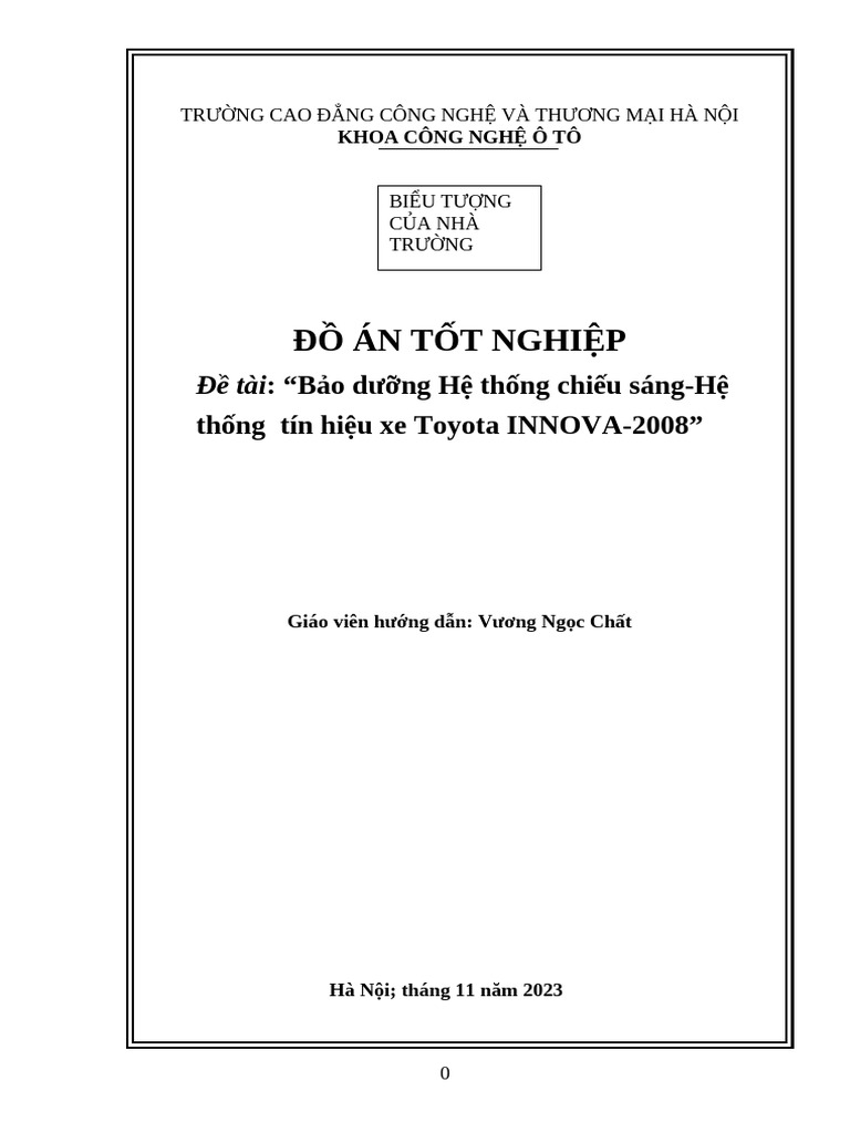Mau Do An Tot Nghiep Cao Dang | PDF
