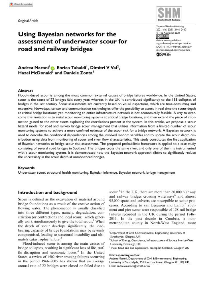 Using Bayesian Networks For The Assessment of Underwater Scour For Road ... Using Bayesian Networks For The Assessment of Underwater Scour For Road ...