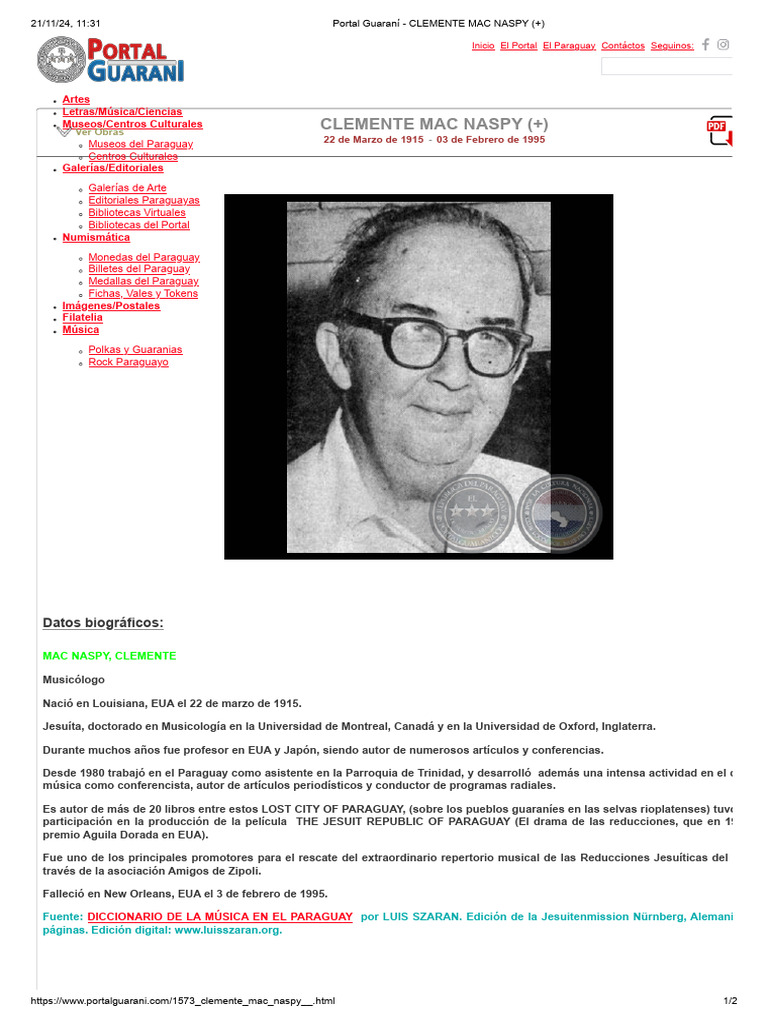 Clemente Mac Naspy (+) | PDF | Paraguay