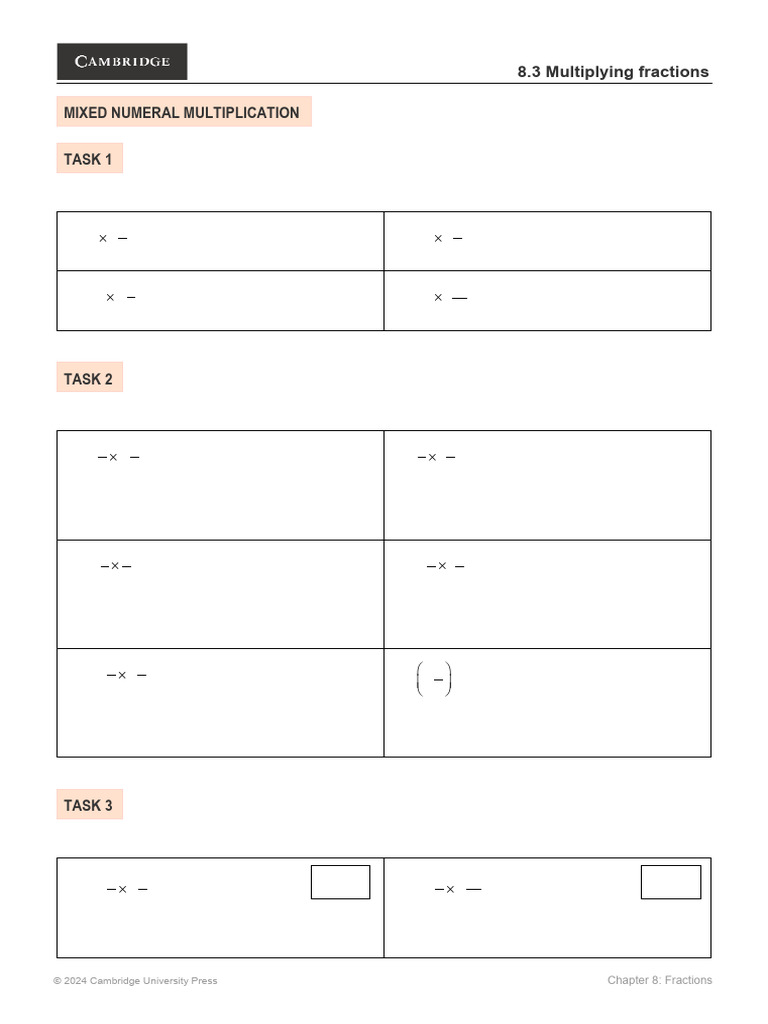 Mixed Numeral Multiplication | PDF