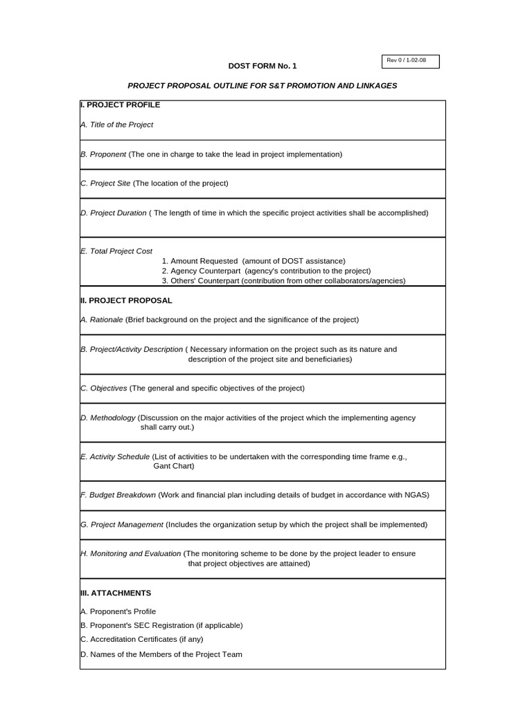 DOST Forms 1A and 1B Capsule RD Proposal | PDF | Project Management