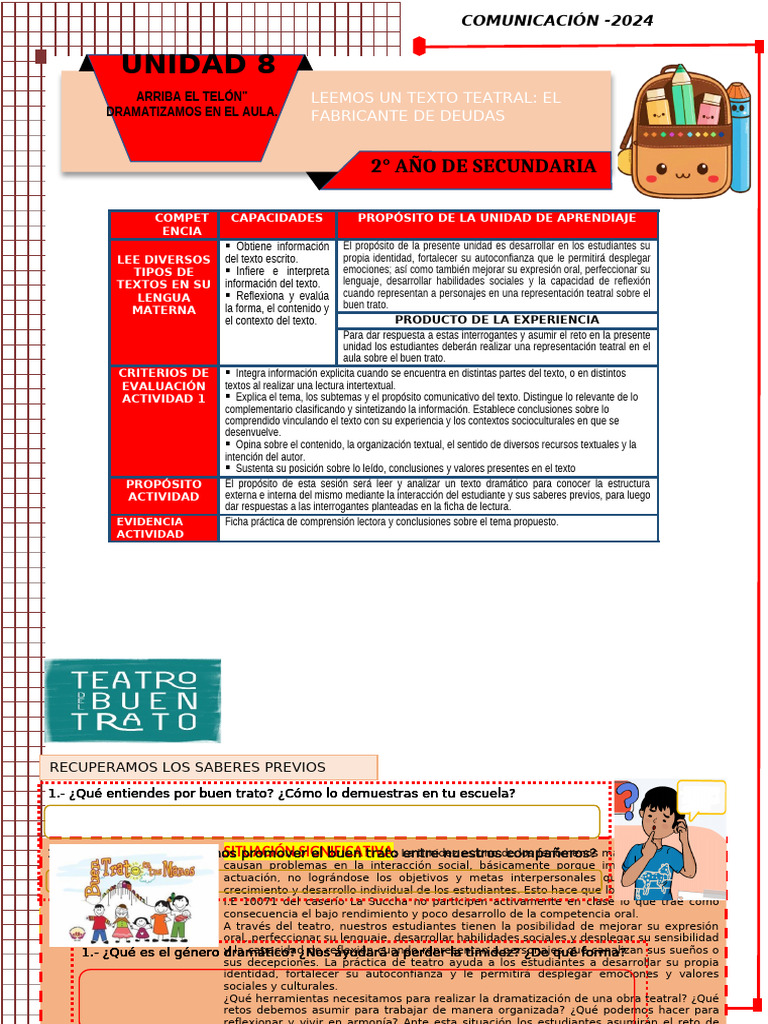 2º Sec. Comun. Ficha de Actv 01-2024 | PDF | Comprensión lectora | Comunicación humana