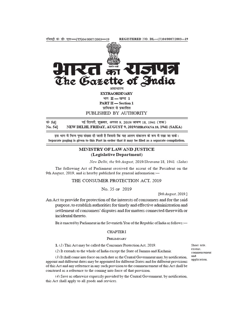Cpa 19 Official Gazette | PDF | Consumer Protection | Lease