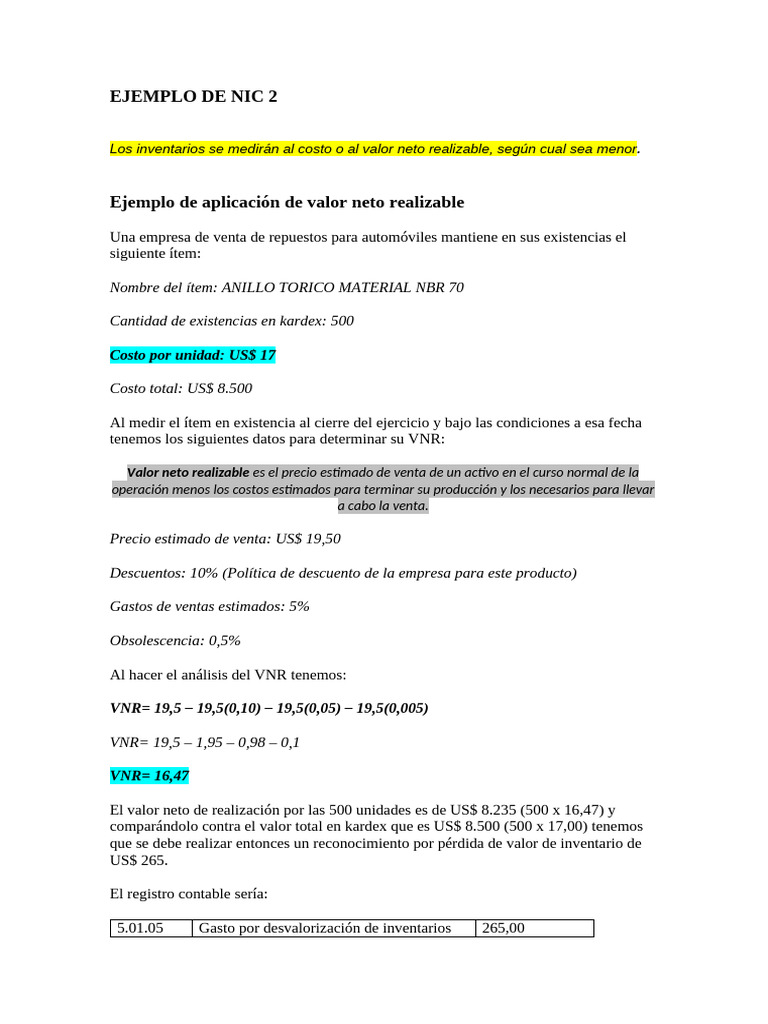 Ejemplo de Nic 2 | PDF | Negocios