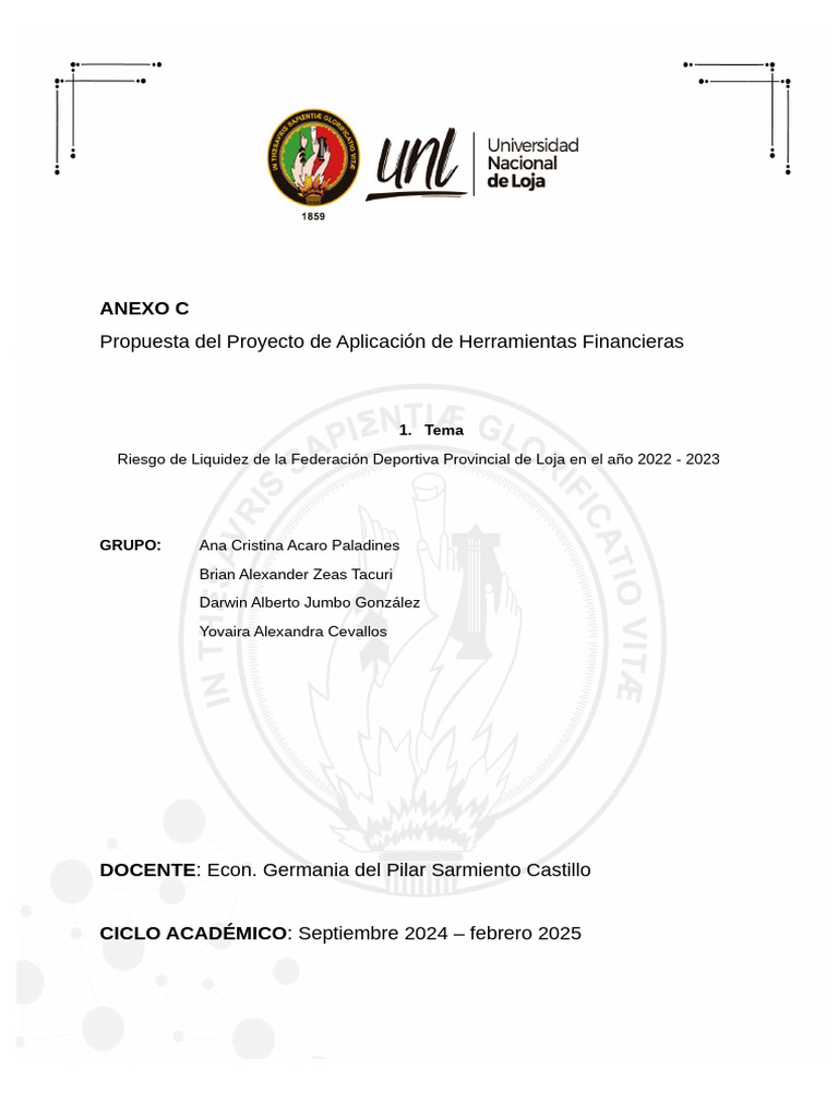 Acaro - Ana Grupo Nro 1 - Preproyecto | PDF | Business | Presupuesto