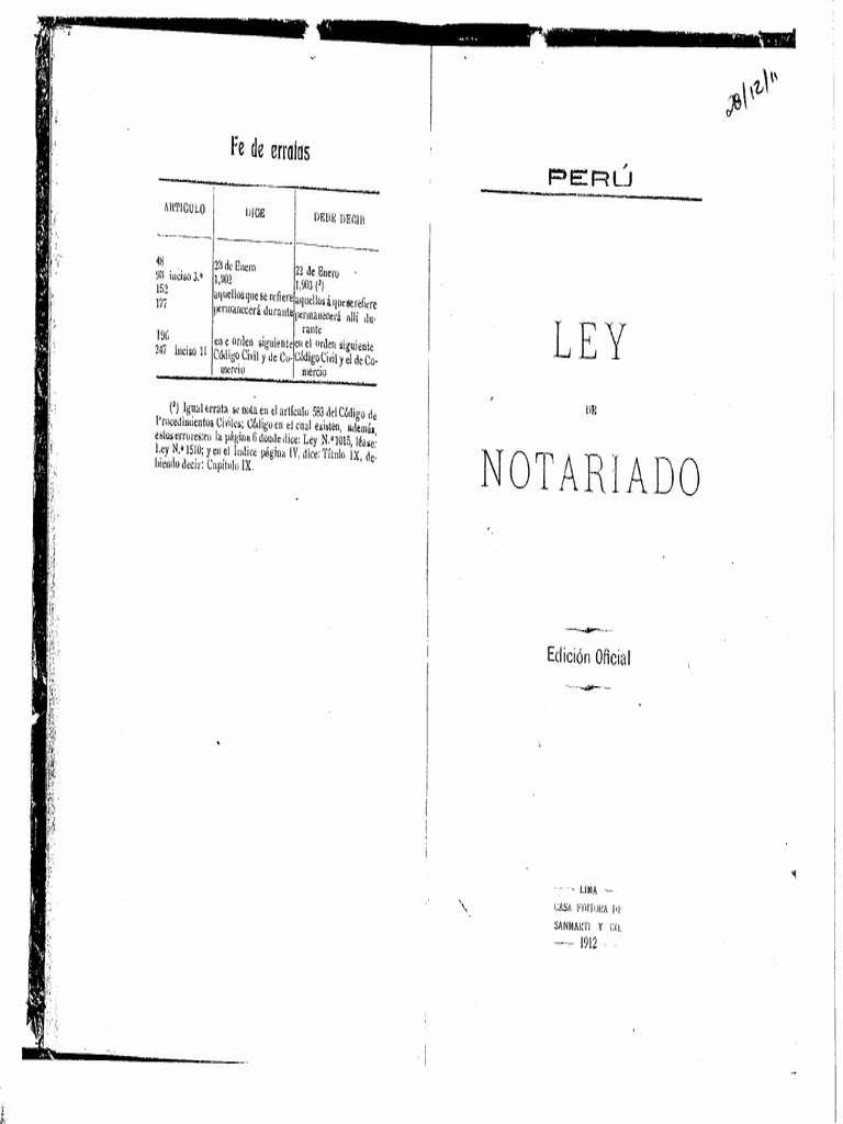 Ley Notariado 1510 | PDF