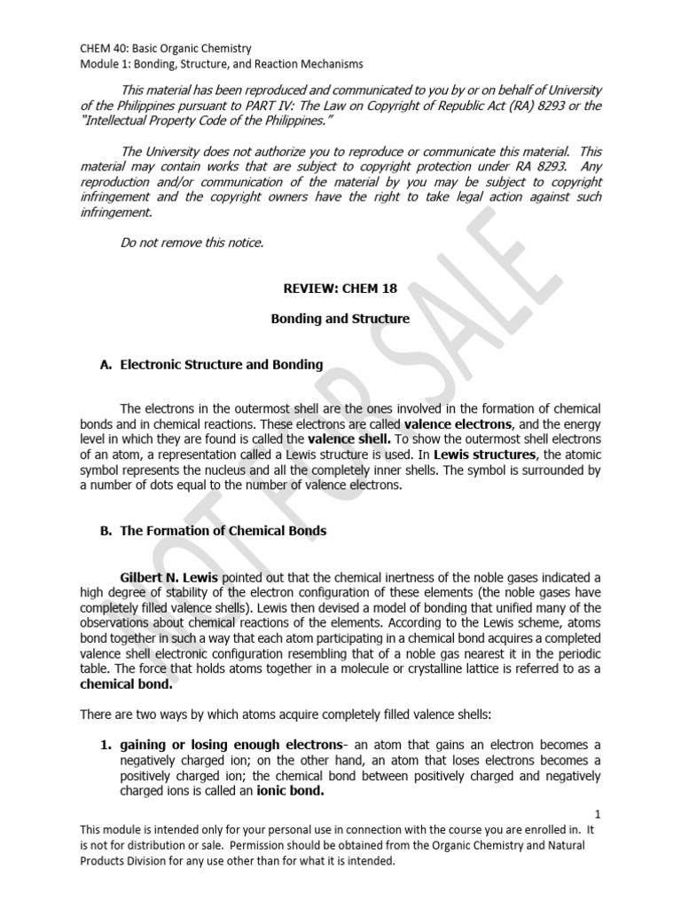 Module 0 - Review of CHEM 18 | PDF | Chemical Bond | Ionic Bonding