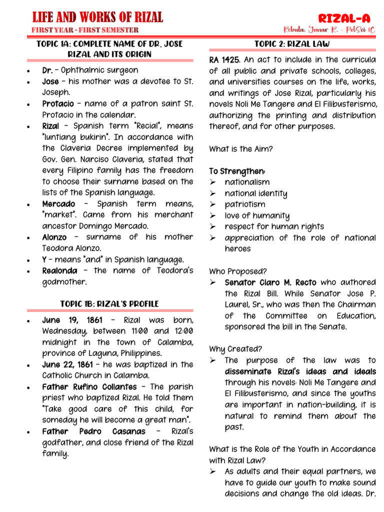 Understanding Dr. Jose Rizal's Life | PDF | Social Science
