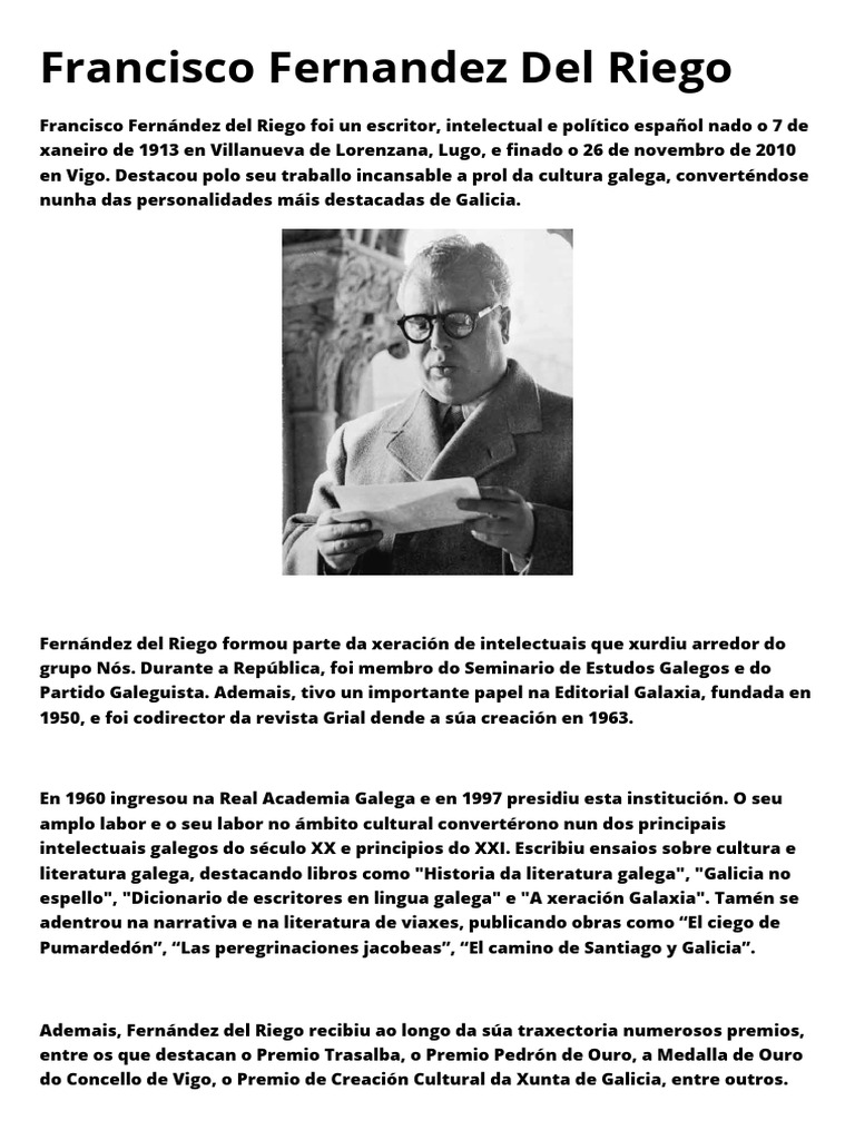 Francisco Fernandez Del Riego | PDF