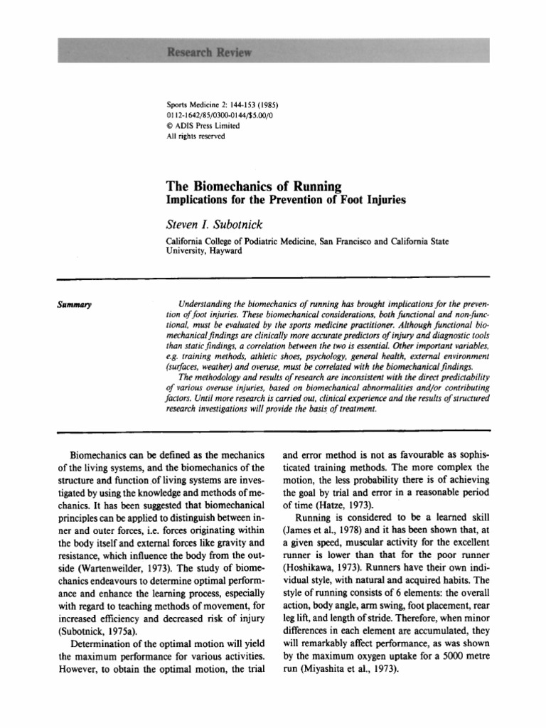 Biomechanics of Running and Injury Prevention | PDF | Foot | Running