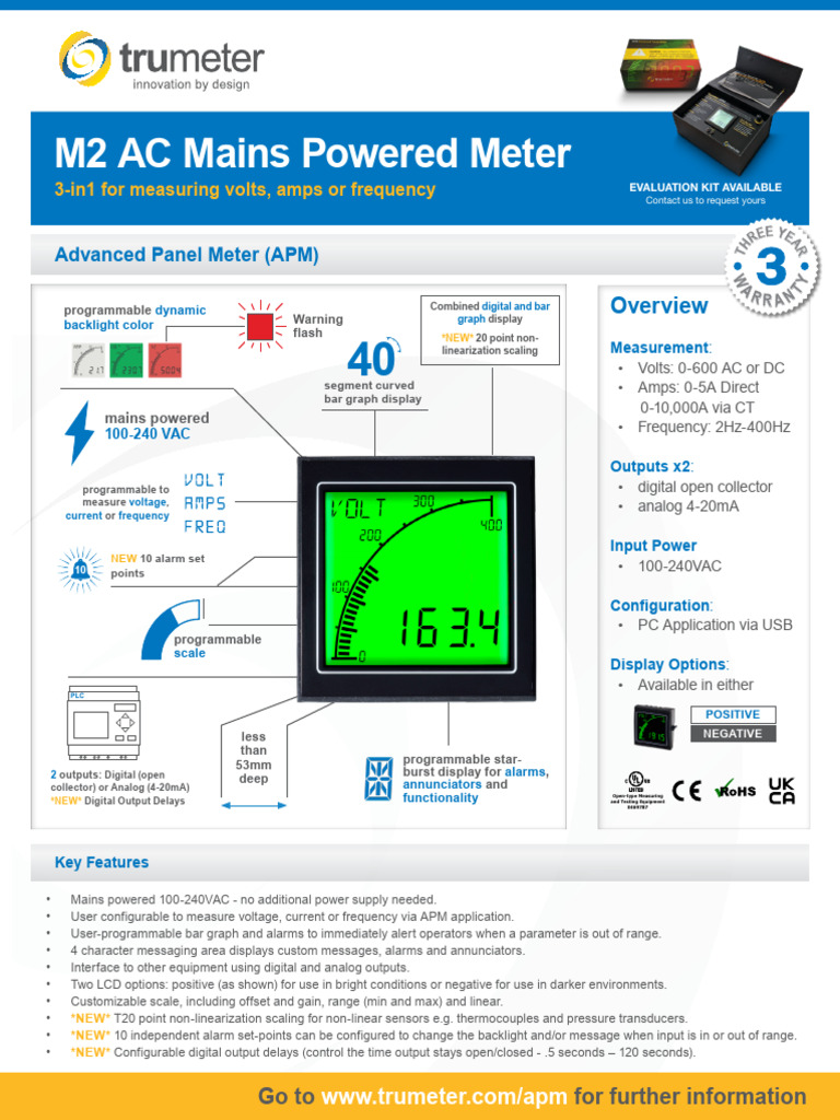 APM-M2-Meter-Datasheet | PDF | Mains Electricity | Power Supply