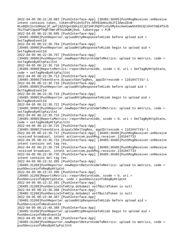 Pushsvc Log | PDF | Computing | Computer Programming