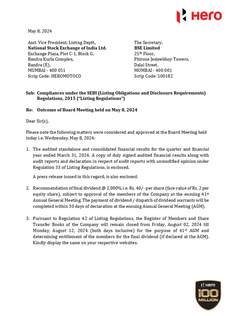 hmcloutcome08052024 | PDF | Going Concern | Audit