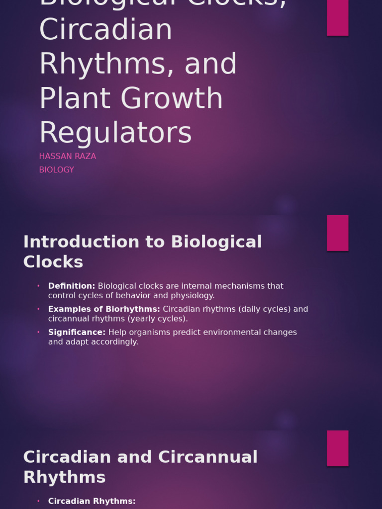 Biological Clocks and Plant Growth Regulators | PDF | Circadian Rhythm ...