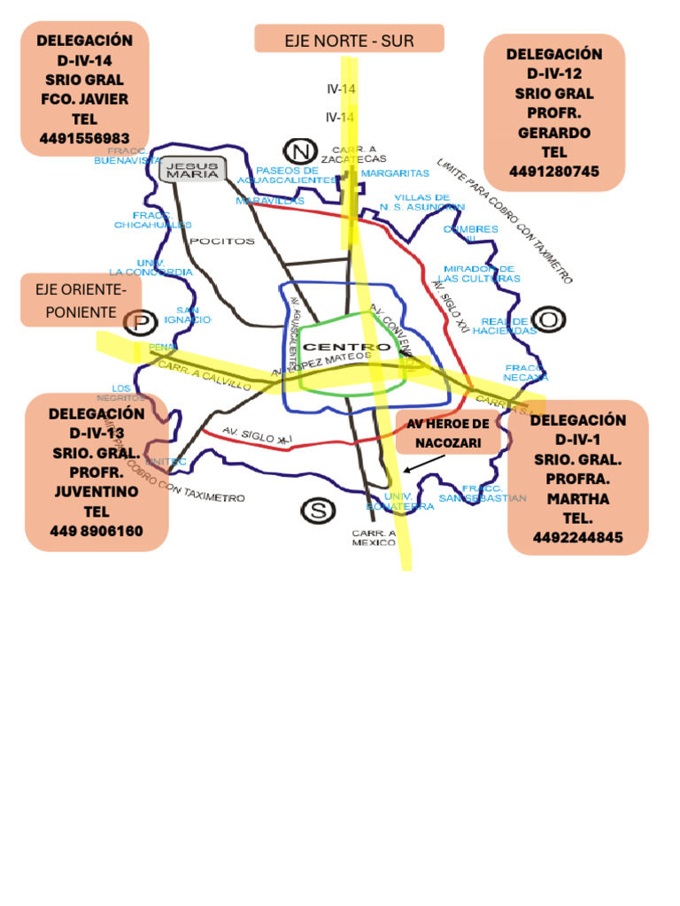 Mapa Delegaciones de Jubilados Ciudad Ags | PDF