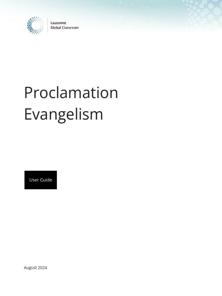 User Guide Proclamation Evangelism EN | PDF | Evangelism | Disciple ...