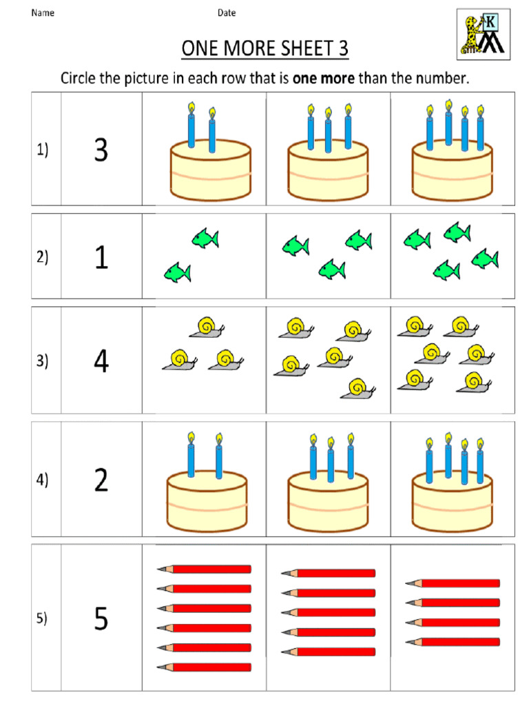 LKG Maths Worksheet 13 | PDF