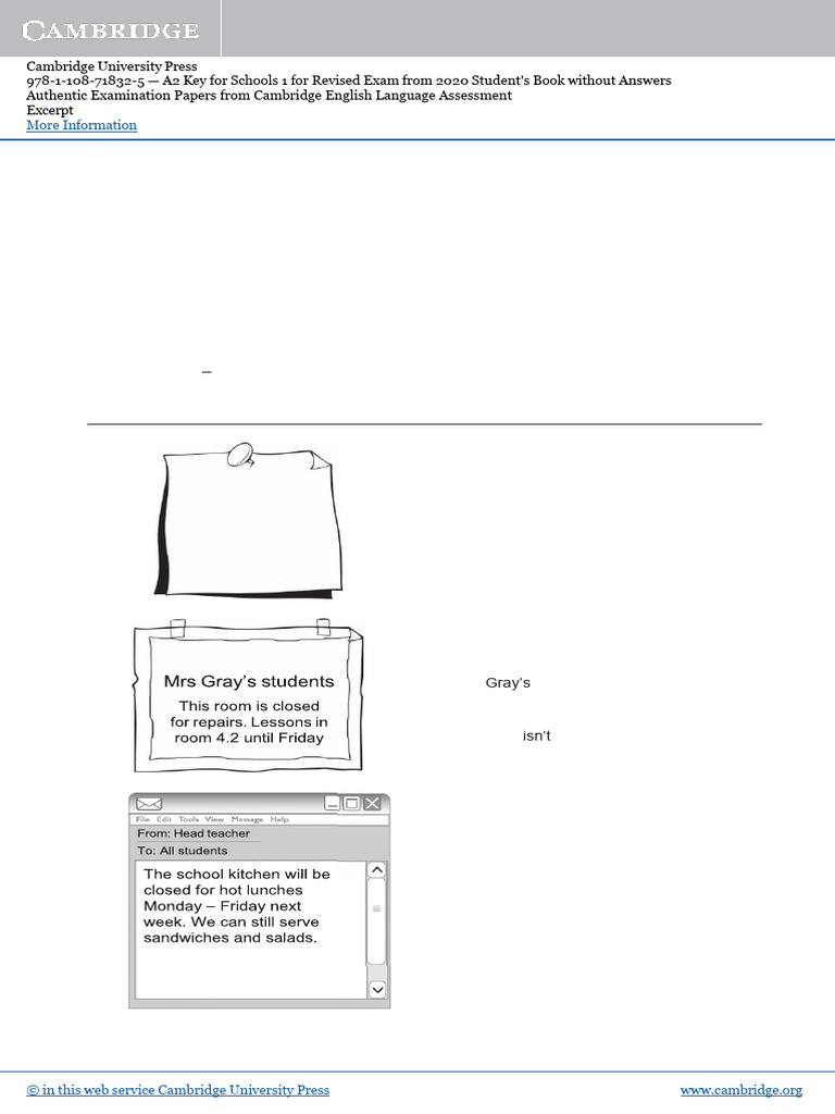 A2 Key for Schools: Reading & Writing Test | PDF