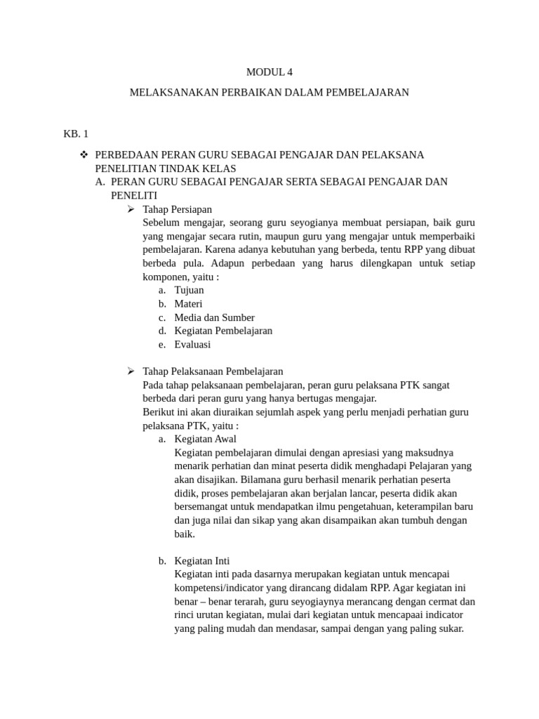 Peran Guru dalam Perbaikan Pembelajaran | PDF