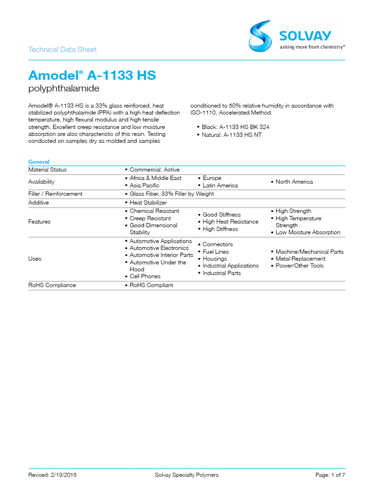 TDS Amodel A1133 HS | PDF | Applied And Interdisciplinary Physics ...